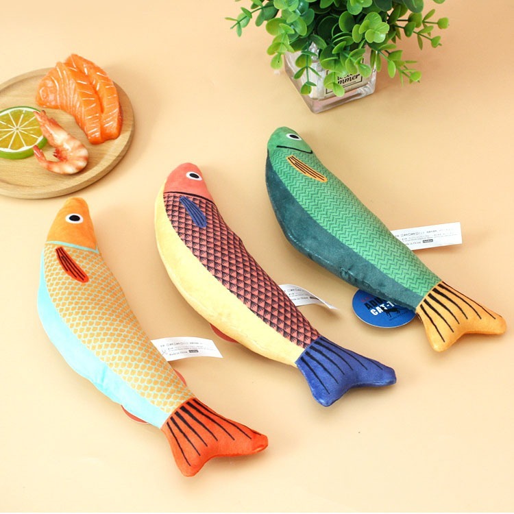 Catnip Fish-Shaped Cat Toy for Interactive Play Plush Chew Toy with ...