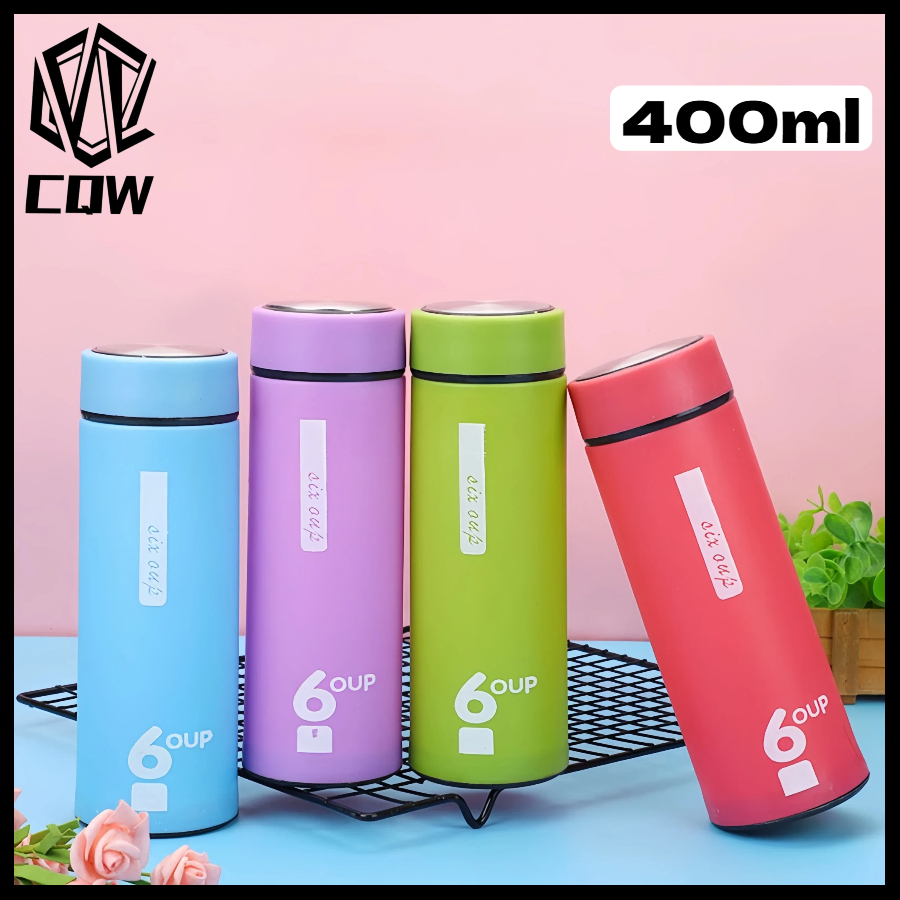 CQW Leakproof 400ml Glass Tumbler – Double-Layer, Durable, Stylish ...