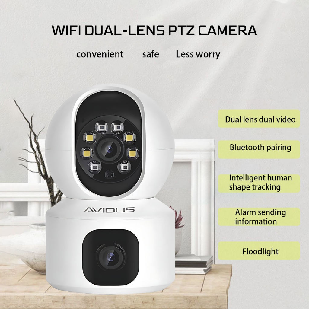 AVIDUS x V380 PRO C20 Dual Lens Wireless Q4s Cctv Camera Two Direction ...