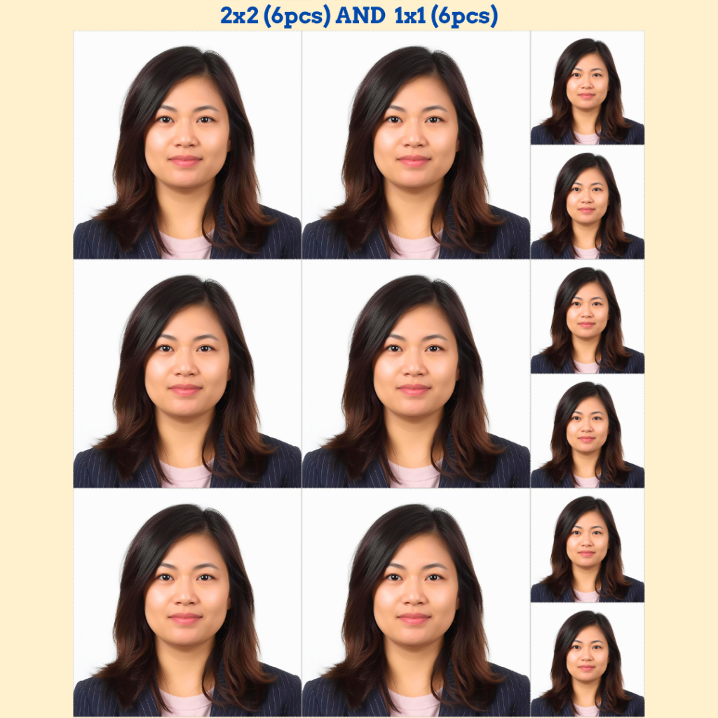 Rush ID Photo Print Package – 1x1, 2x2 & Passport Size Set with Formal ...