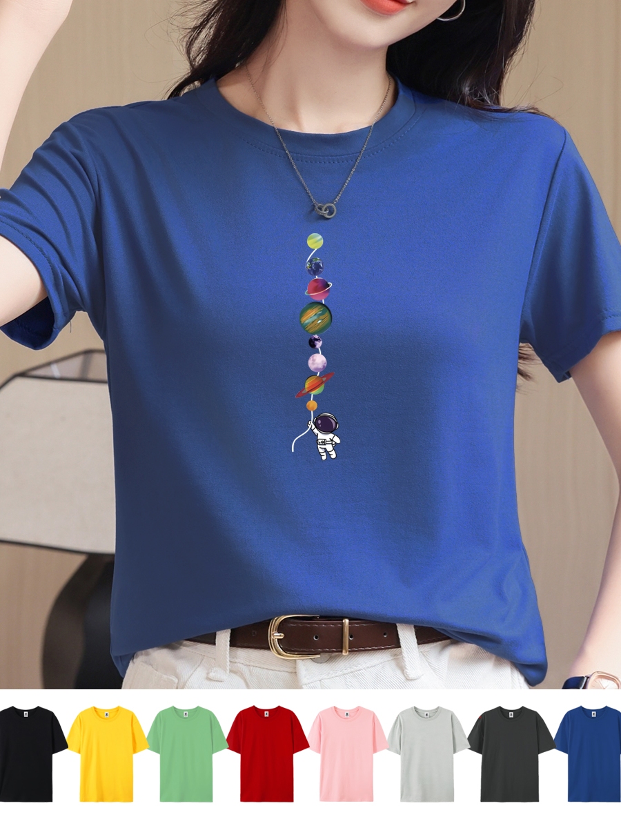 Unisex T-shirt Round neck Tops for Womens Printed Graphic Oversized ...