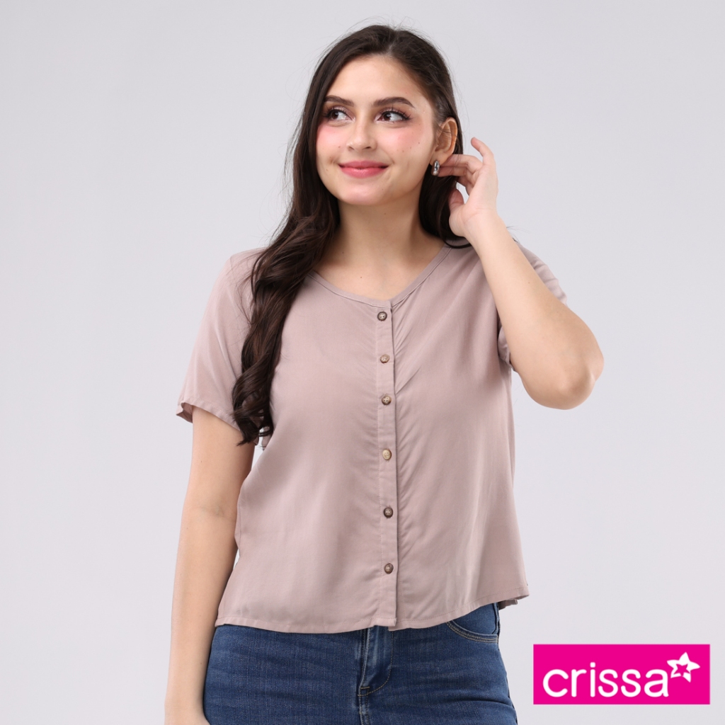 Crissa Woven Plain Rayon Short Sleeves Blouse CSLT18-0197 [Blouse for ...
