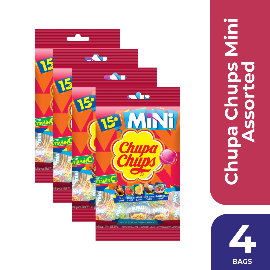 Chupa Chups Mini Assorted 15s - 4 bags | Shopee Philippines