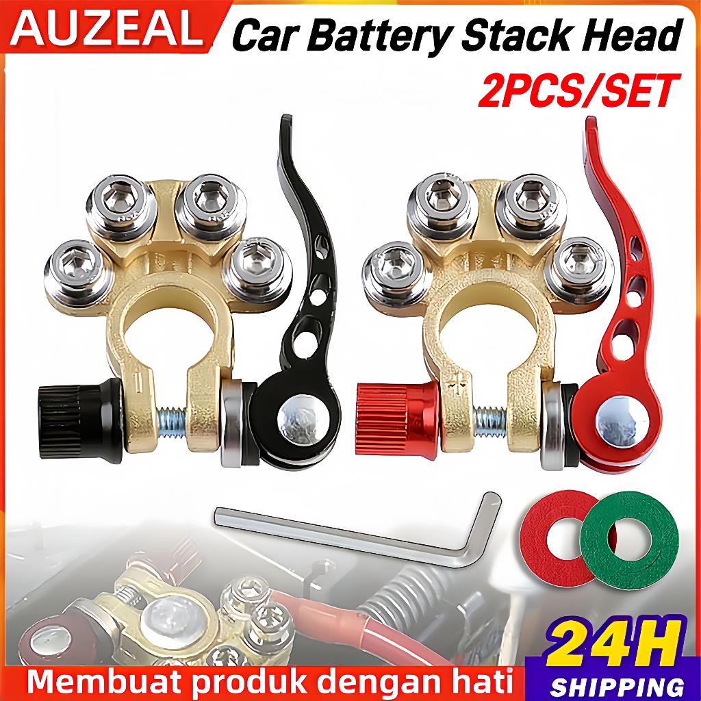 2Pcs Tinned Brass Car Battery Terminal Clamps Quick Release Corrosion ...