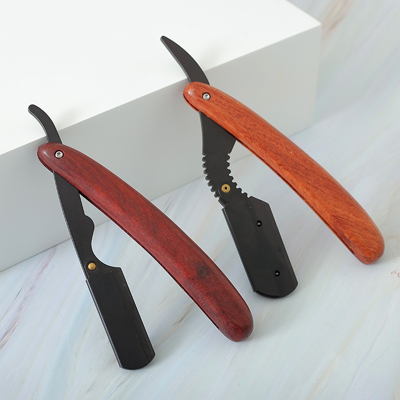 Labaha Folding Manual Razor Wood Handle Straight Edge Barber Vintage ...