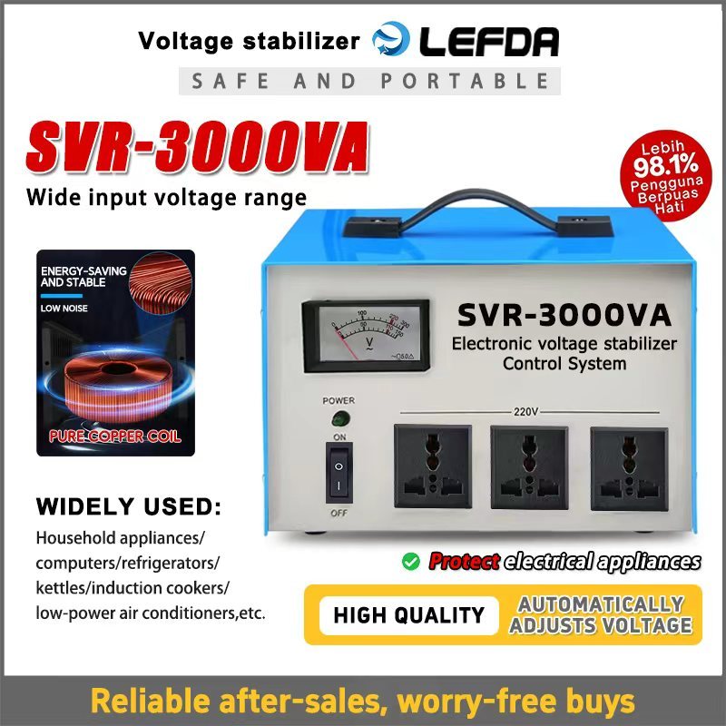AVR Automatic Voltage Regulator 3000W SVR-3000VA Servo Type AVR Time ...