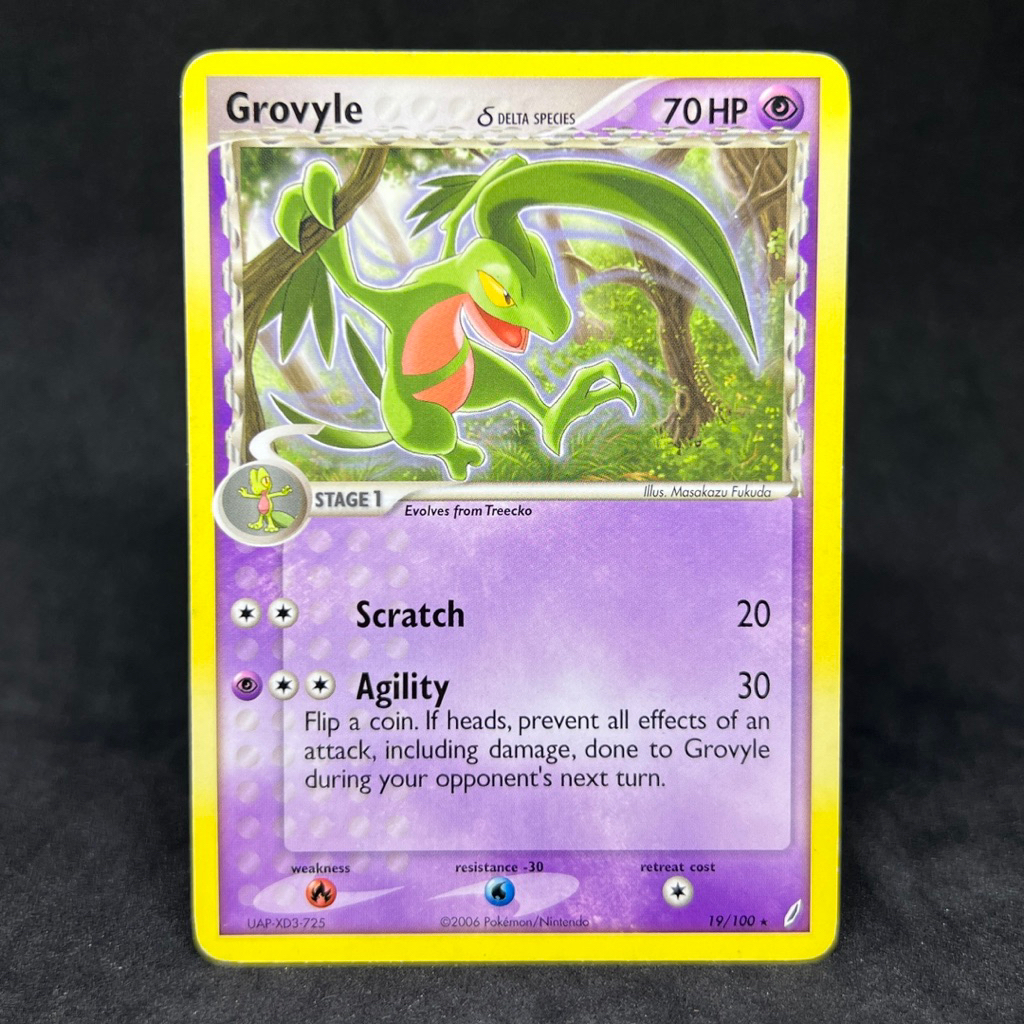 Pokemon TCG Grovyle Rare 19/100 2006 EX Crystal Guardians Trading Card ...