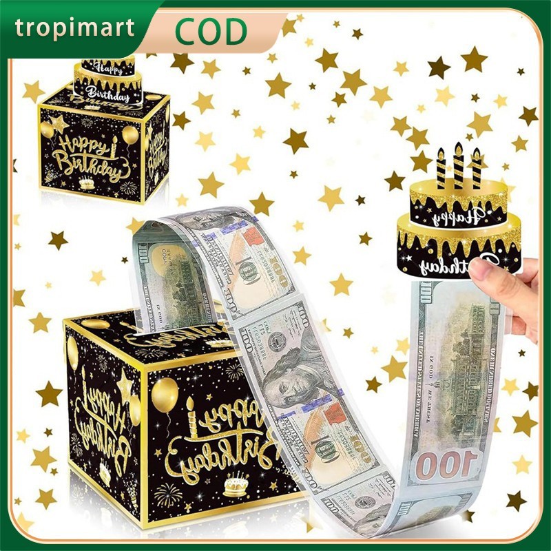 Money Pull Out Gift Box Birthday Surprise Cash Drawer With 30 Bags For ...