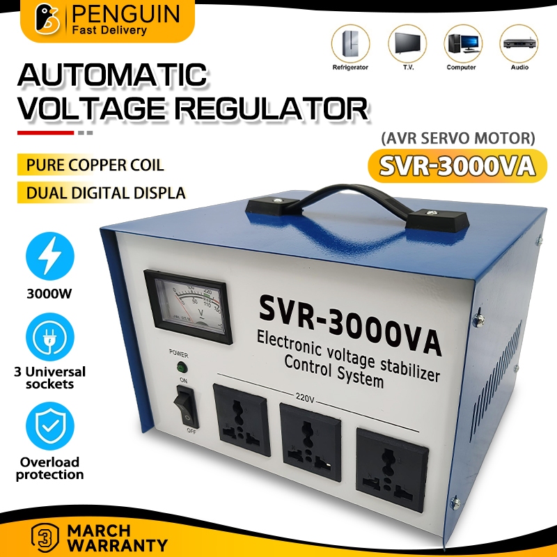 AVR Automatic Voltage Regulator 3000W SVR-3000VA Servo Type AVR Time ...