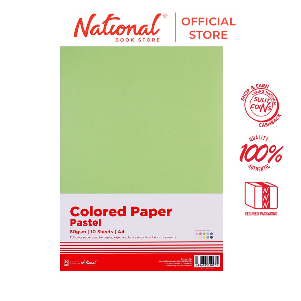 Best Buy Colored Paper Pastel 80Gsm 10S Light Green A4 | Shopee Philippines