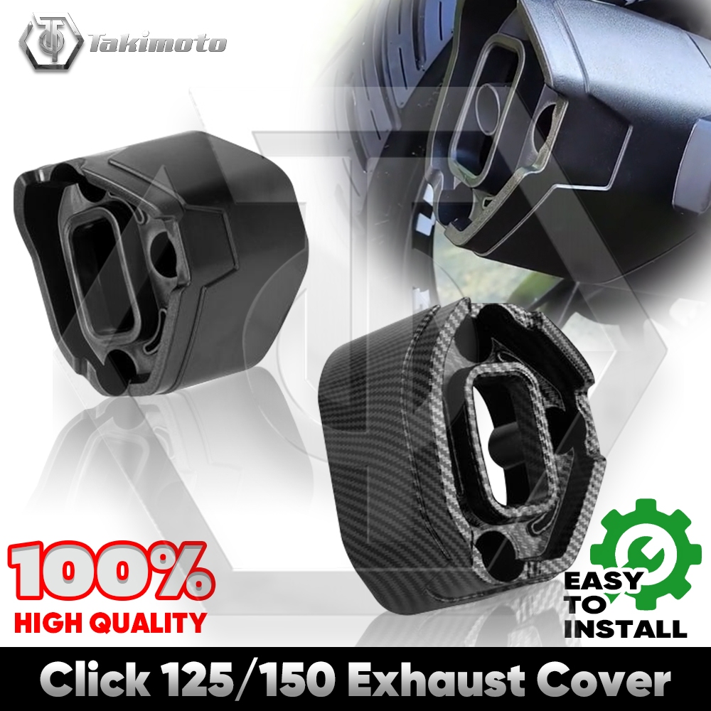 Takimoto Click 125/150 Exhaust Cover Extension Black Carbon Muffler ...