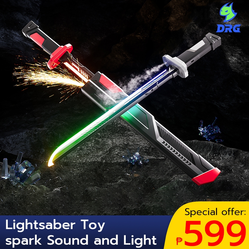 80CM Colorful Streamer Glowing Sword Toys with Spark & Smoke Effect ...