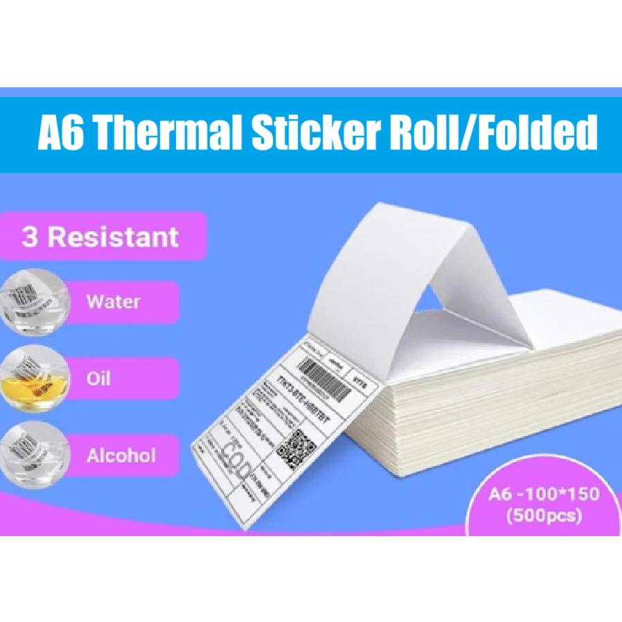 A6 Waybill Sticker Paper Roll/Folded A6 Thermal Sticker Shipping Label ...
