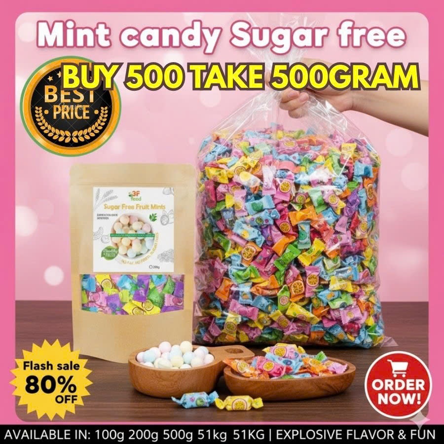 [BUY 500 TAKE 500 Gram] Fresh Mint Candy Assortment: Sugar-Free, Fruity ...
