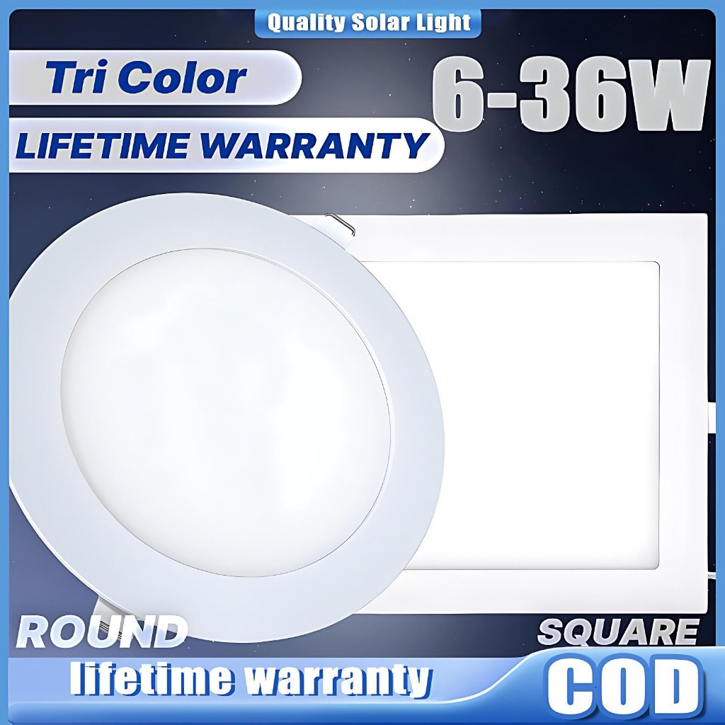 36W Ultra-Thin LED Recessed Light Tri Color Ceiling Light Round And ...