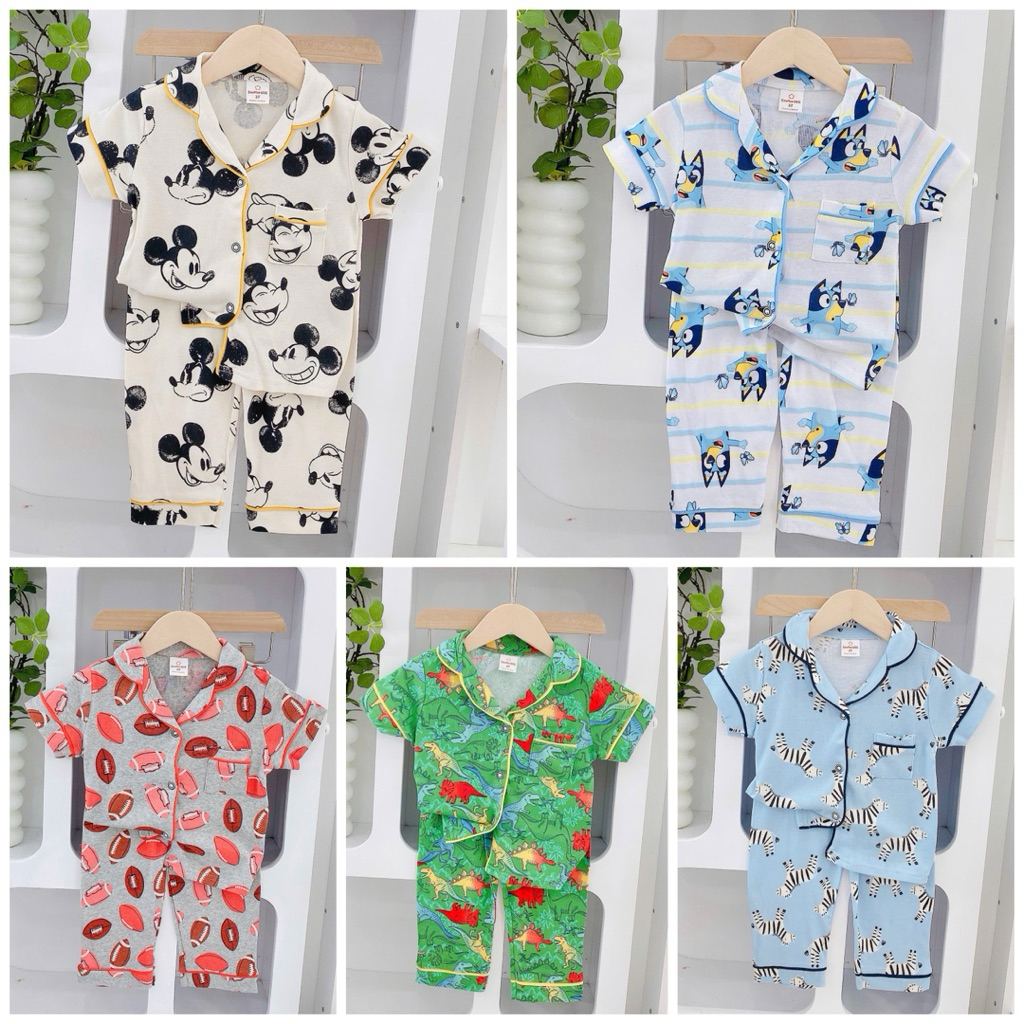 Mums Corner Baby Kids Boy Polo Pajama and Pants Terno Set Sleepwear ...