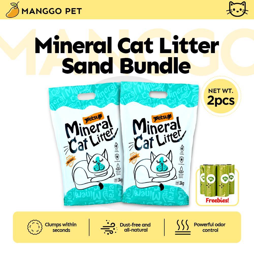 Petsup Mineral Cat Litter Sand 3kg Original Scent Bundle 𝐅𝐑𝐄𝐄 Scooper ...
