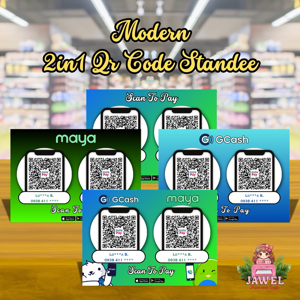 Modern 2 in 1 Qr Code standee (Landscape) | Shopee Philippines