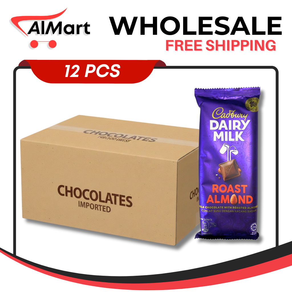 WHOLESALE! CADBURY DAIRY MILK ROAST ALMOND (12 x 130 GRAMS EACH ...
