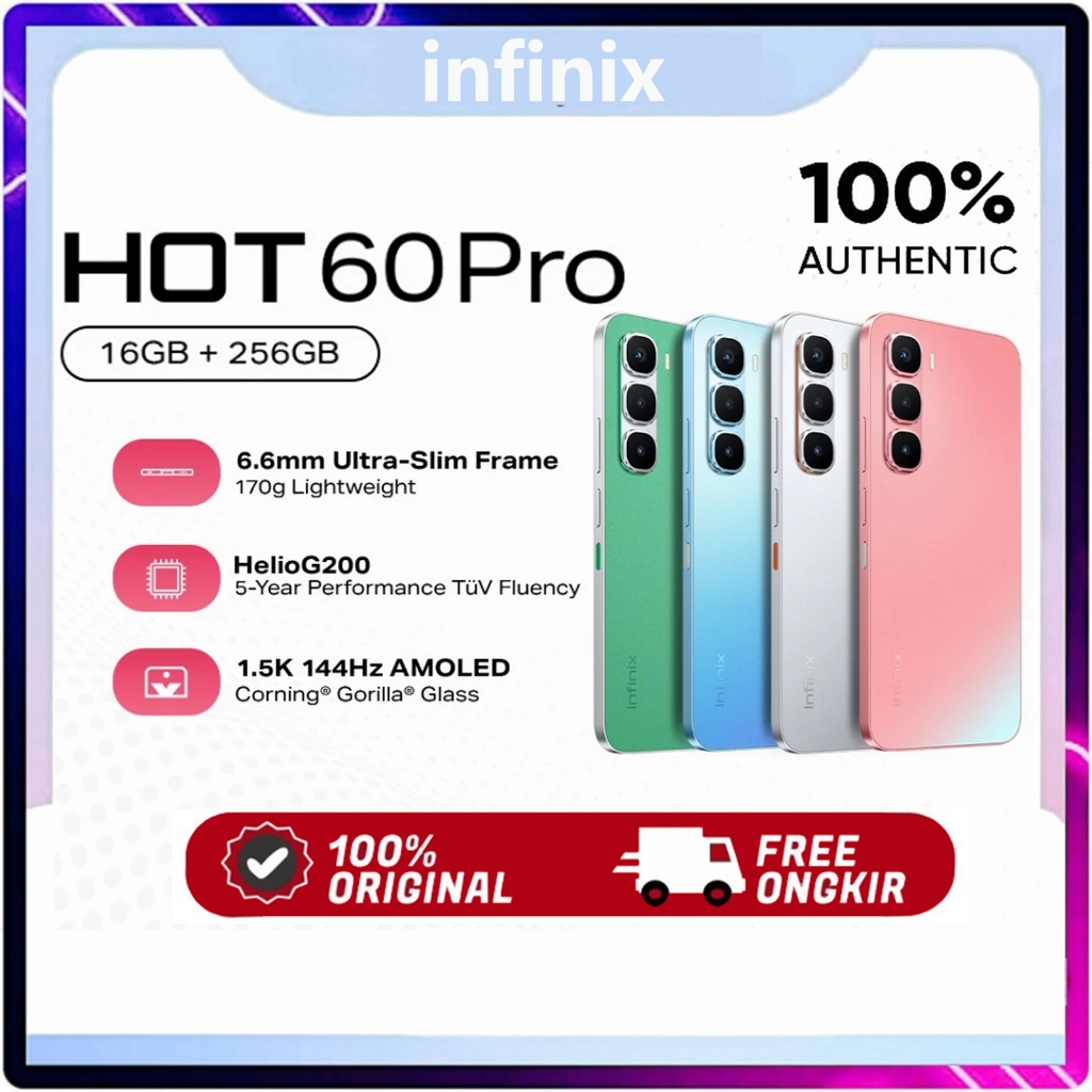 infinix HOT 60 Pro+ Smart Phone16GB + 256GB 144Hz AMOLED 5160 mAh 45w ...