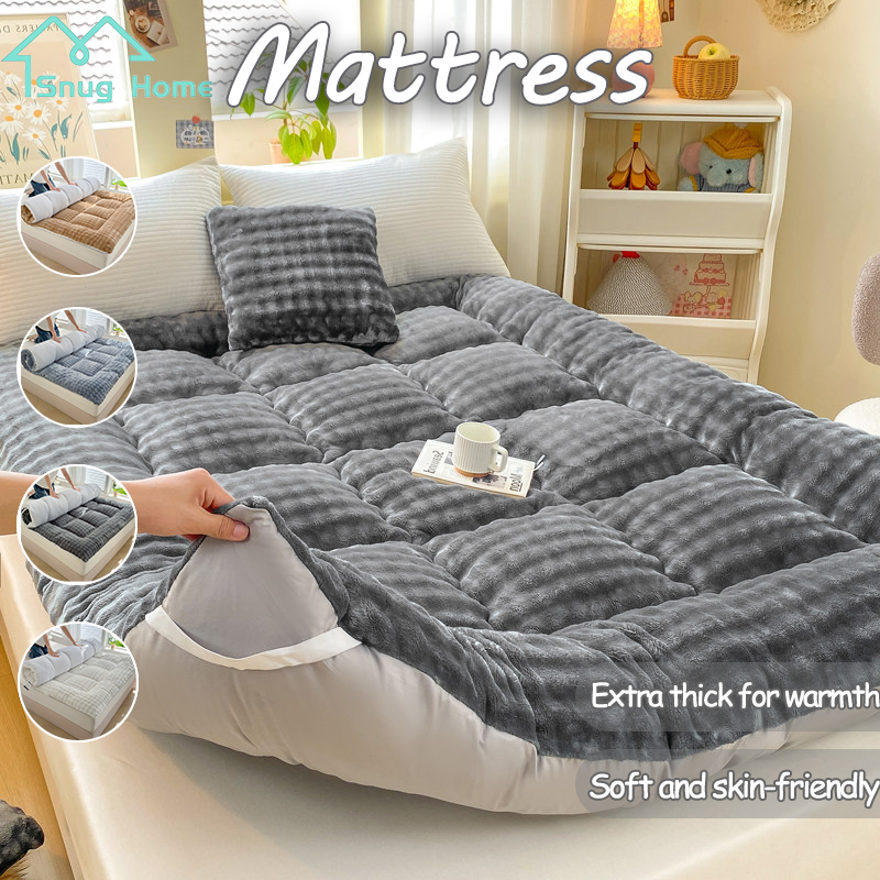 Snug Home Mattress Topper Skin-friendly Warm Mattress Bed Foam Static ...