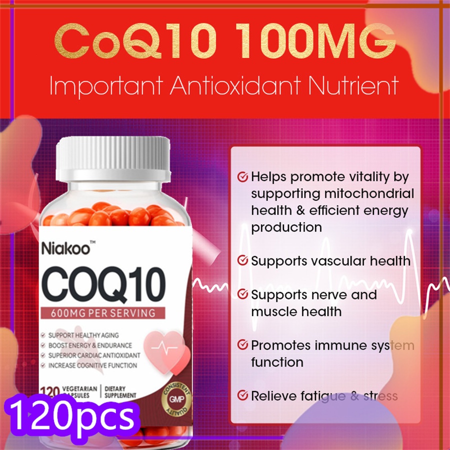 120pcs COQ10 600mg Coenzyme Q10 Provides Energy To Support Joint Health ...