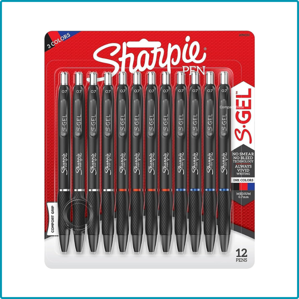 SHARPIE S-Gel Pens, Medium Point (0.7mm), Black Red Purple 12 pcs per ...