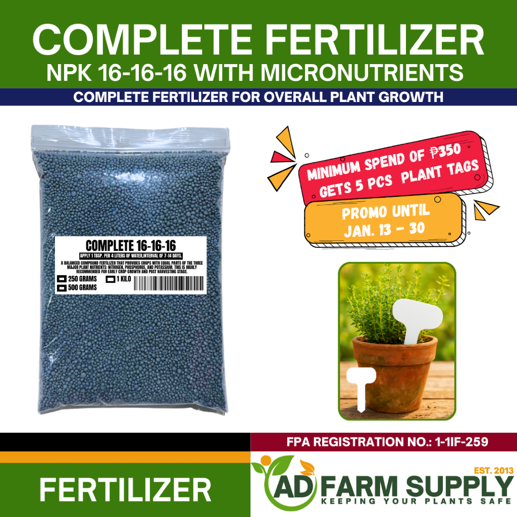 COMPLETE FERTILIZER 16-16-16 Fast Growth Balanced Nutrients High Yield ...