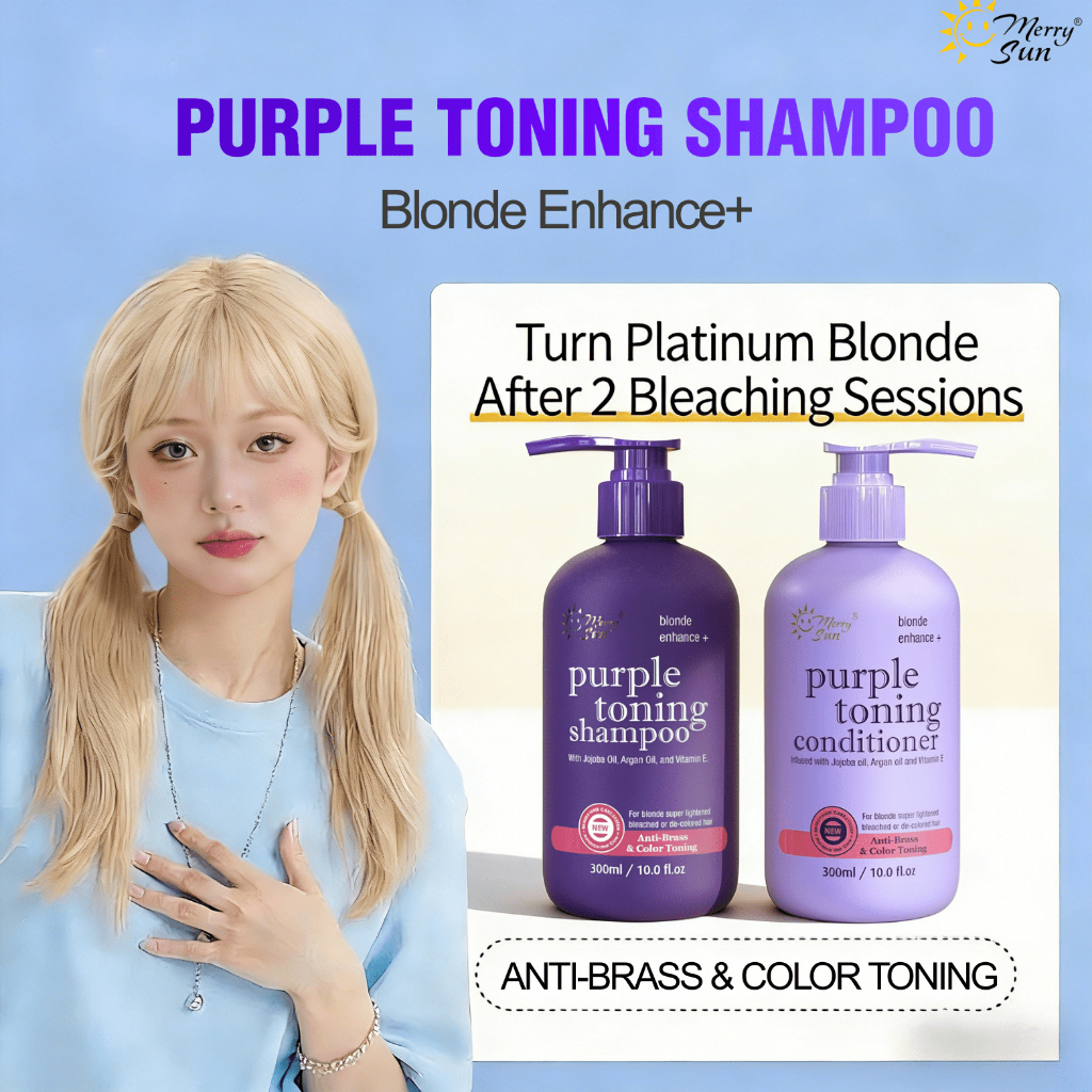 MerrySun Purple Toning Shampoo & Conditioner, Blonde Enhance+, Anti ...