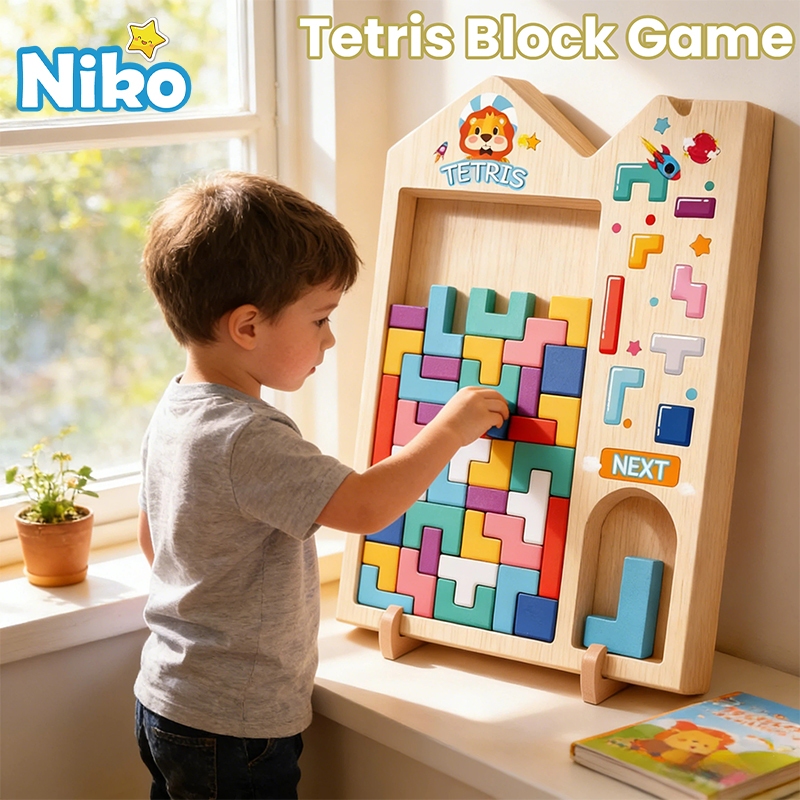 NIKO Tetris Building Block Toy Early Educational Puzzle Wooden Toys For ...