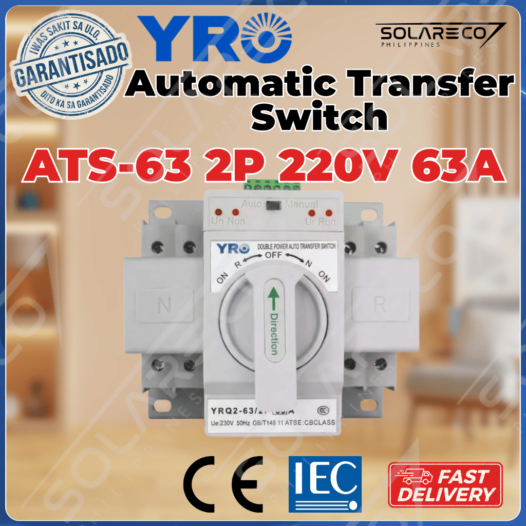 YRO ATS Automatic Transfer Switch 2P 220V 63A | Power Backup & Home ...