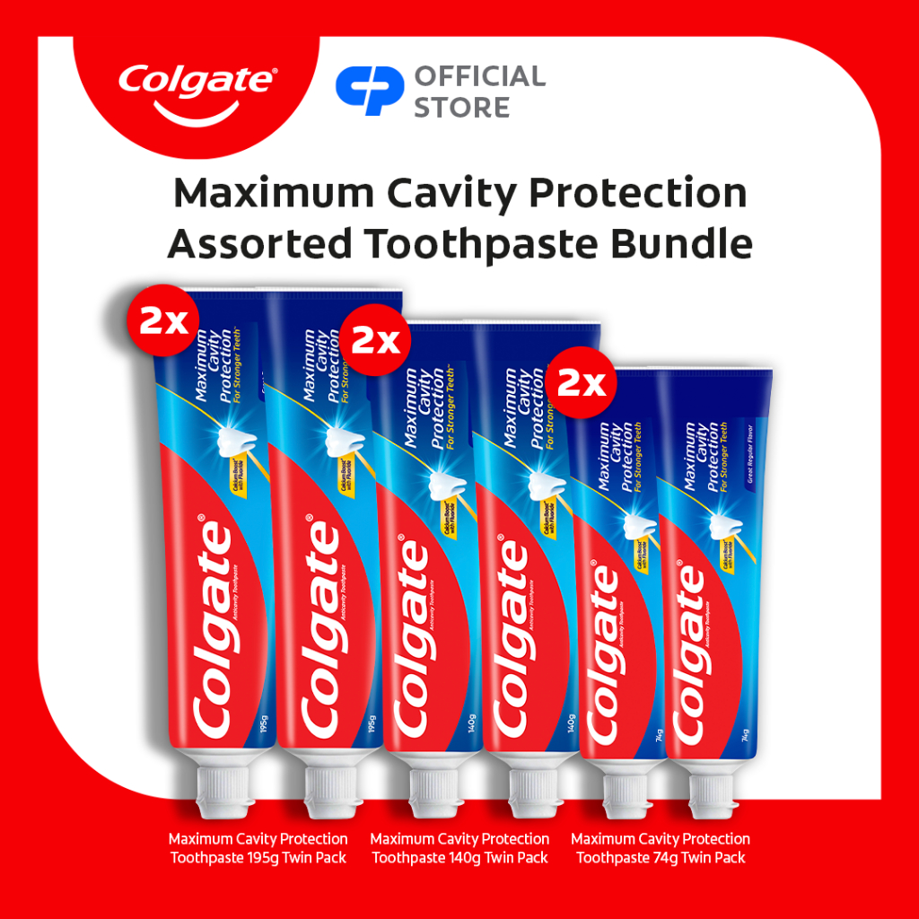 Colgate Maximum Cavity Protection Flouride Anti-Cavity Toothpaste Pack ...