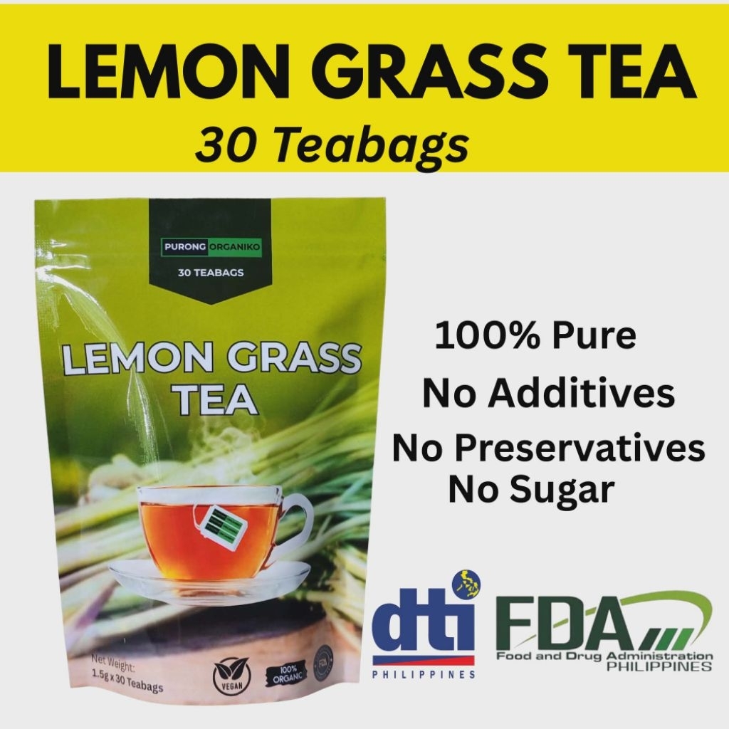 PURE LEMON GRASS TEA 30 TEABAGS/FDA APPROVED/ by purong organiko ...
