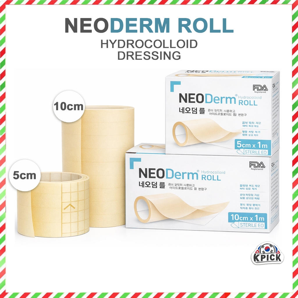 NeoDerm Hydrocolloid Roll Dressing – Wound Care Patch (5cm x 1m / 10cm ...
