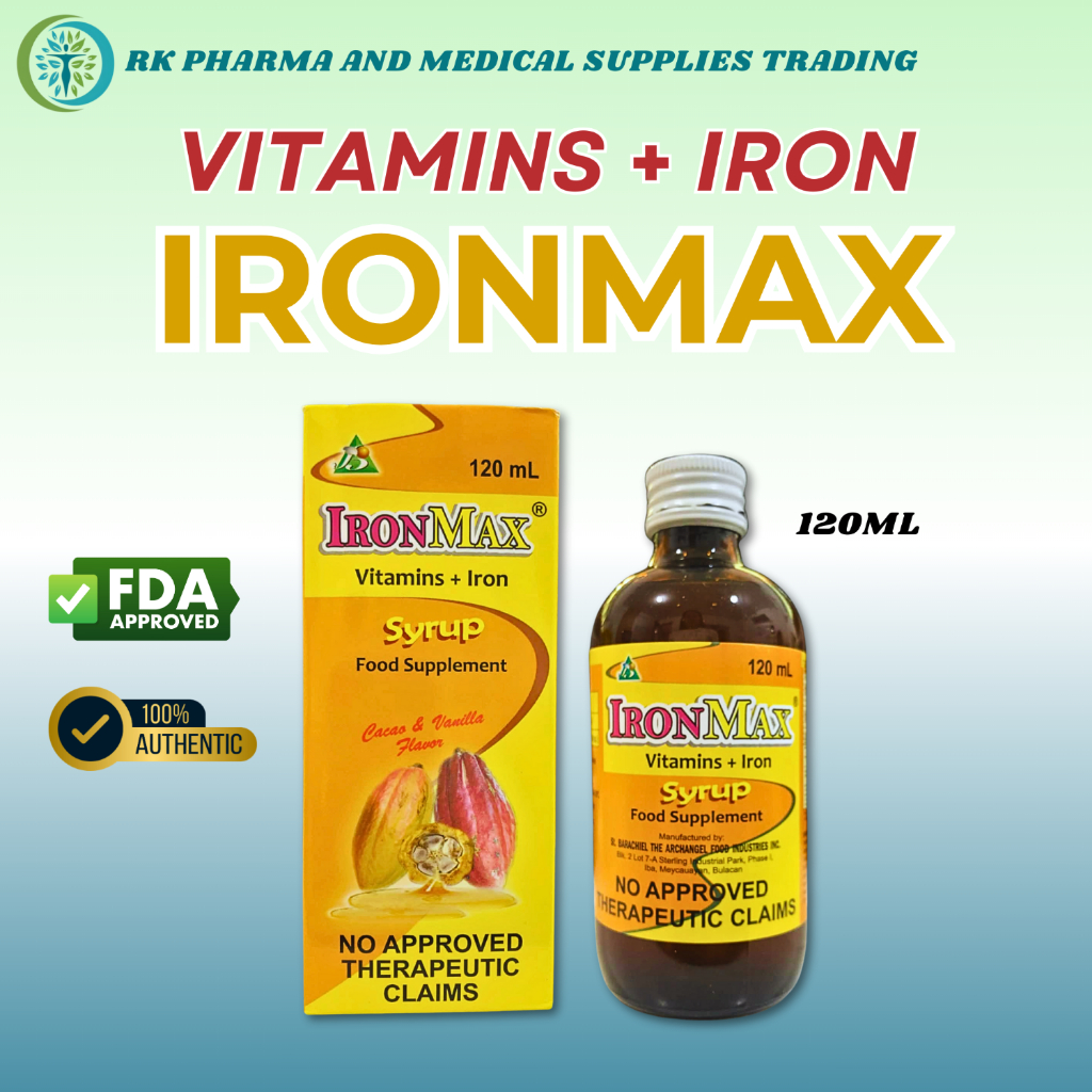 IRONMAX Vitamins + Iron Syrup 120mL (FDA Approved 100%) | Shopee ...