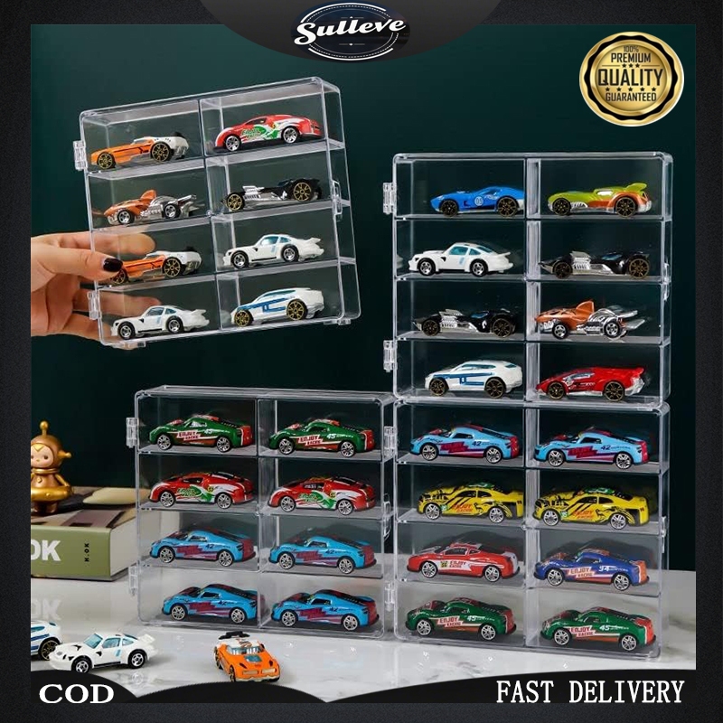 1:64 Acrylic Car Organizer Display Case Hotwheels Die Cast Cars 8-Point ...