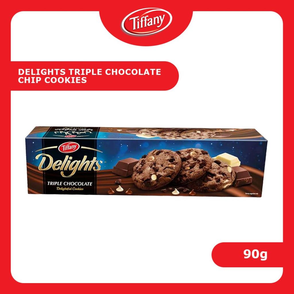 Tiffany Delights Choco Chips Triple Chocolate Cookies 90g | Shopee ...