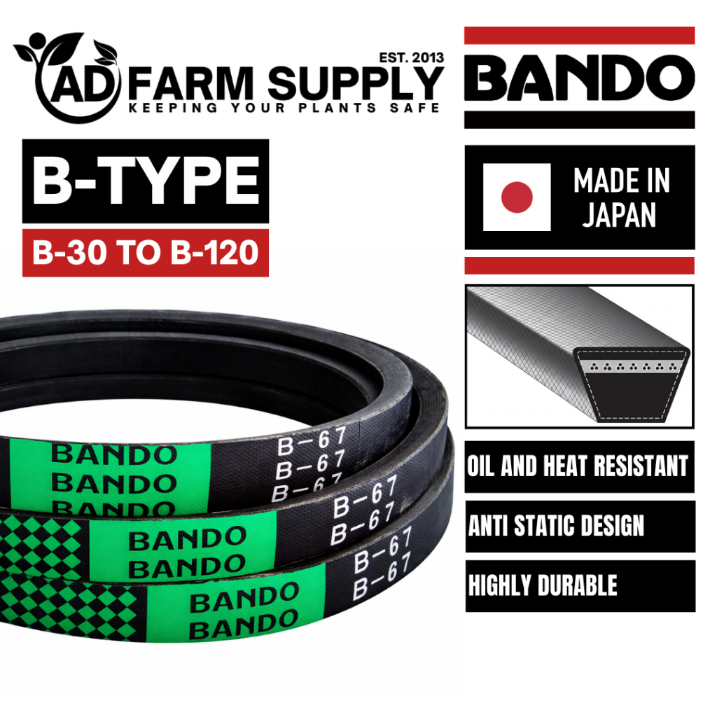 Bando Fan Belt B-Type B-30 to B-120 | Heavy Duty Engine & Water Pump V ...