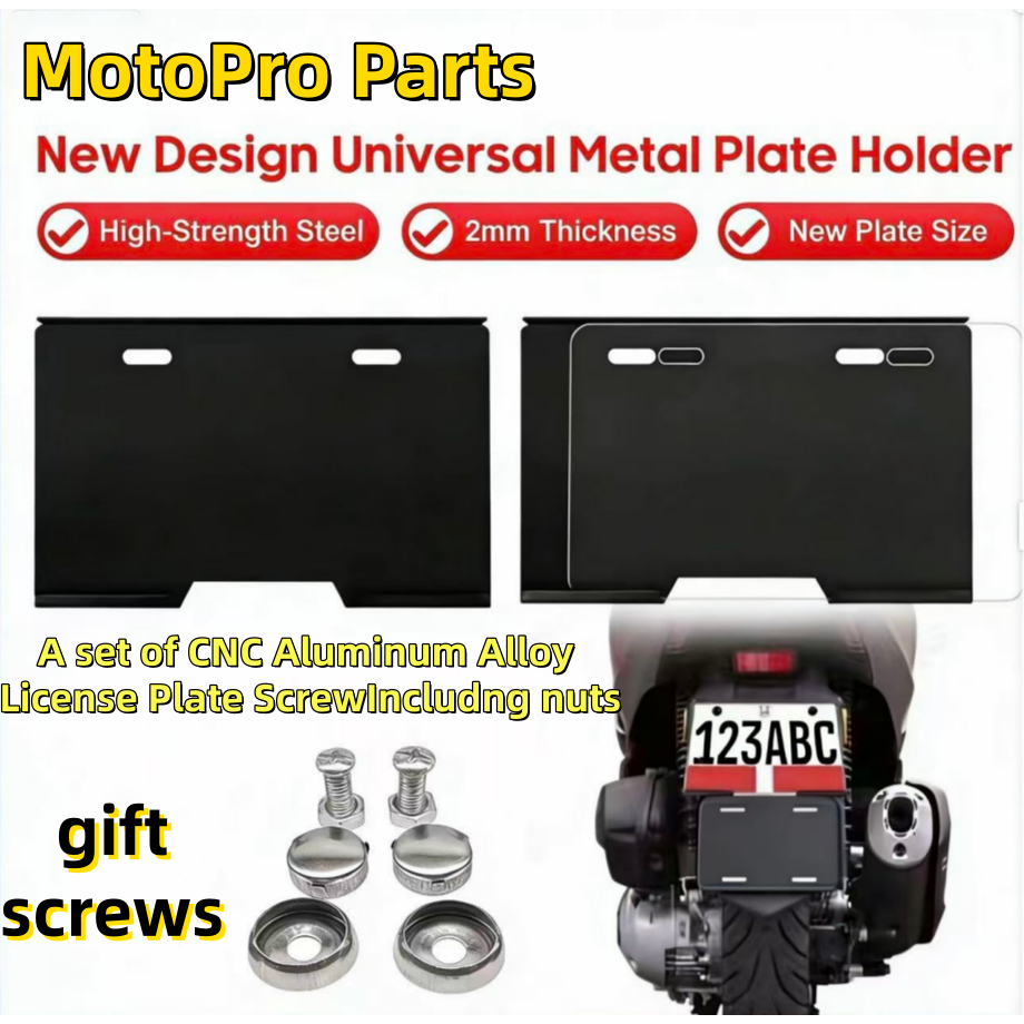 MotoPro Parts Plate Number Back Support for Motorcycle Made of Metal ...