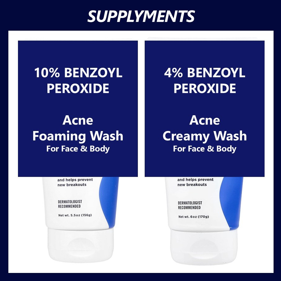 Benzoyl Peroxide Facial Wash (Foaming 10% | Acne Creamy 4%) | Shopee ...