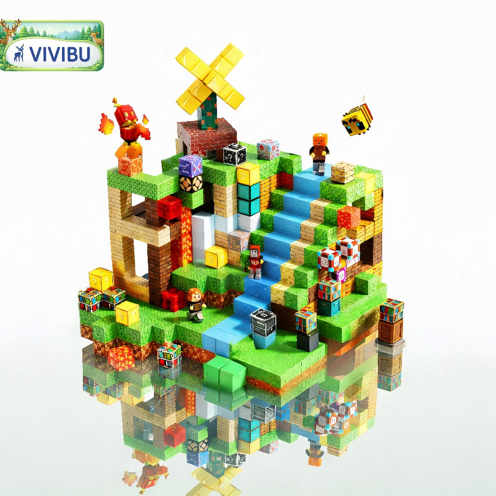 VIVIBU Magnetic Blocks Toy For Kids 50/100/200PCS Strong Magnetic ...