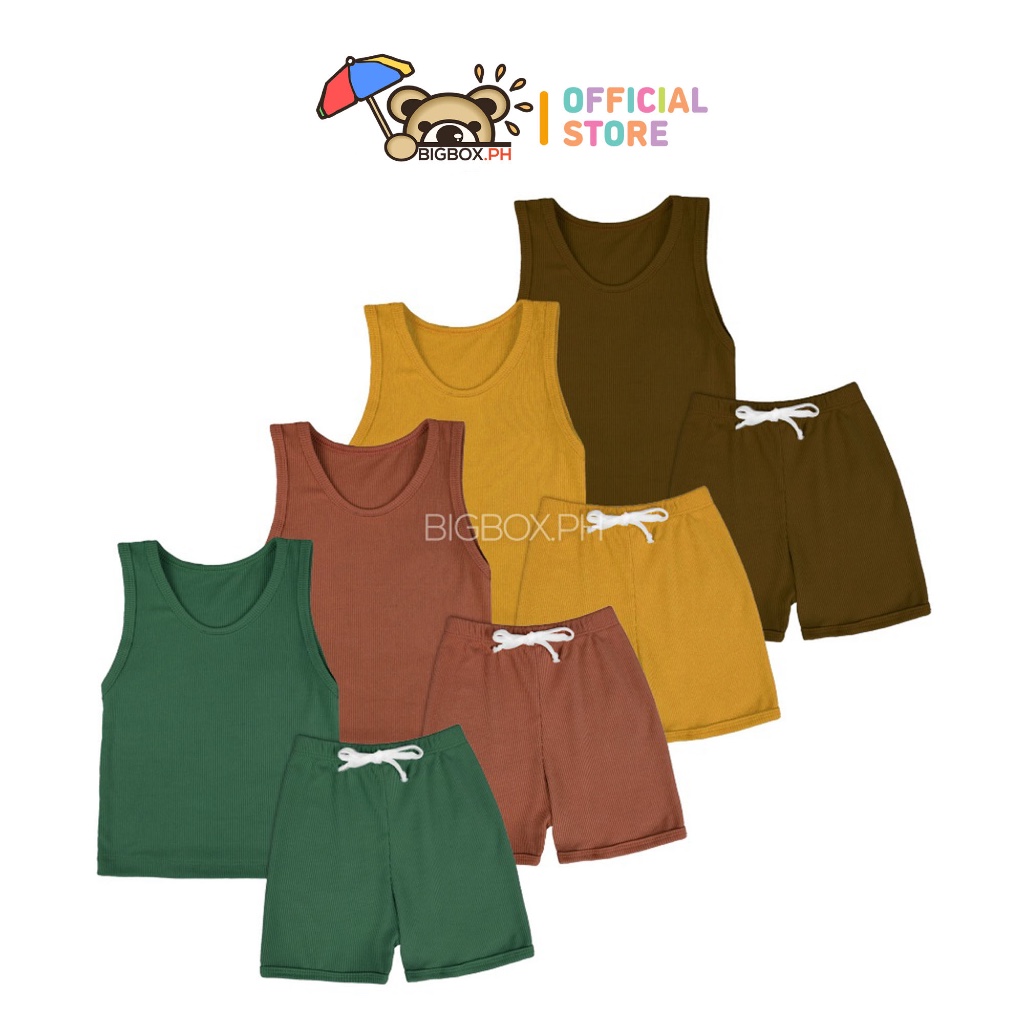 BigboxPH Ribbed Cotton Baby Boy Terno Set 0–10Y | Comfy Pambahay ...