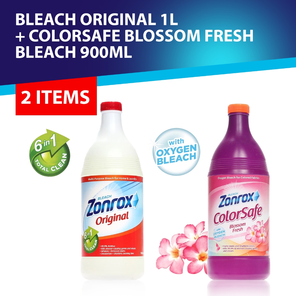 Zonrox Bleach Original (1 Liter) + Zonrox Colorsafe Blossom Fresh ...