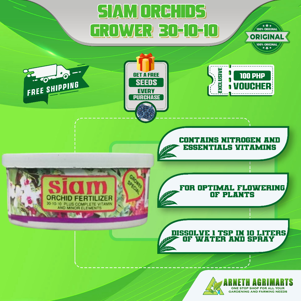 ARNETH SIAM ORCHIDS GROWER 30-10-10 110 grams | Shopee Philippines