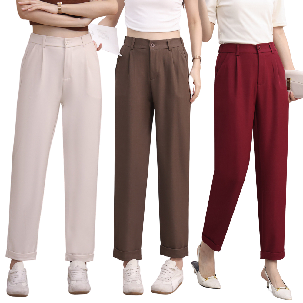 High Waist Trouser Pants for Women Straight Cut 25 to 32 #251 Folded ...