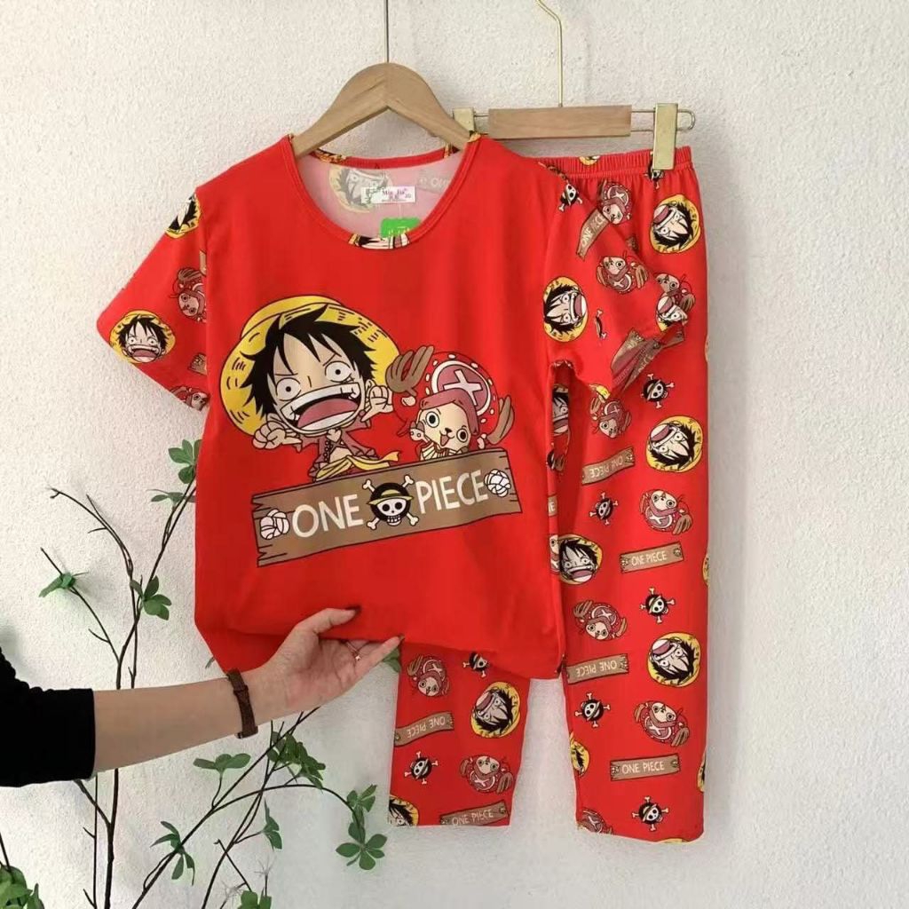 Terno pajama set sleepwear kids cartoon character one piece | Shopee ...