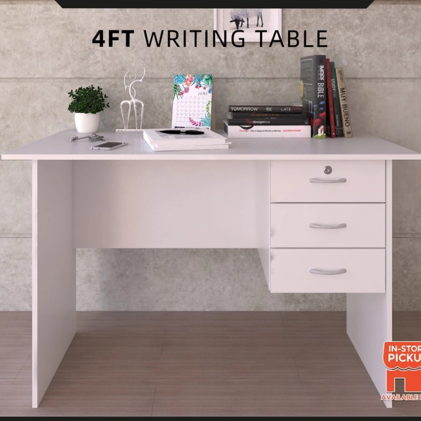 B-NEST 120x60x75cm Study Table with 3 Drawers 1 locker Storage Computer ...