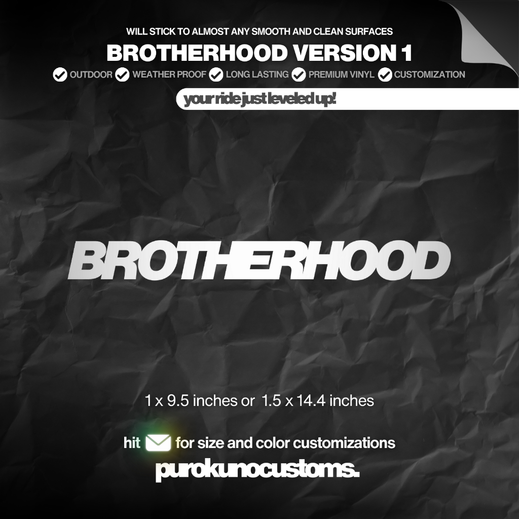 BROTHERHOOD VERSION 1 Cutout Sticker Decal for Motorcycle, Car, and ...