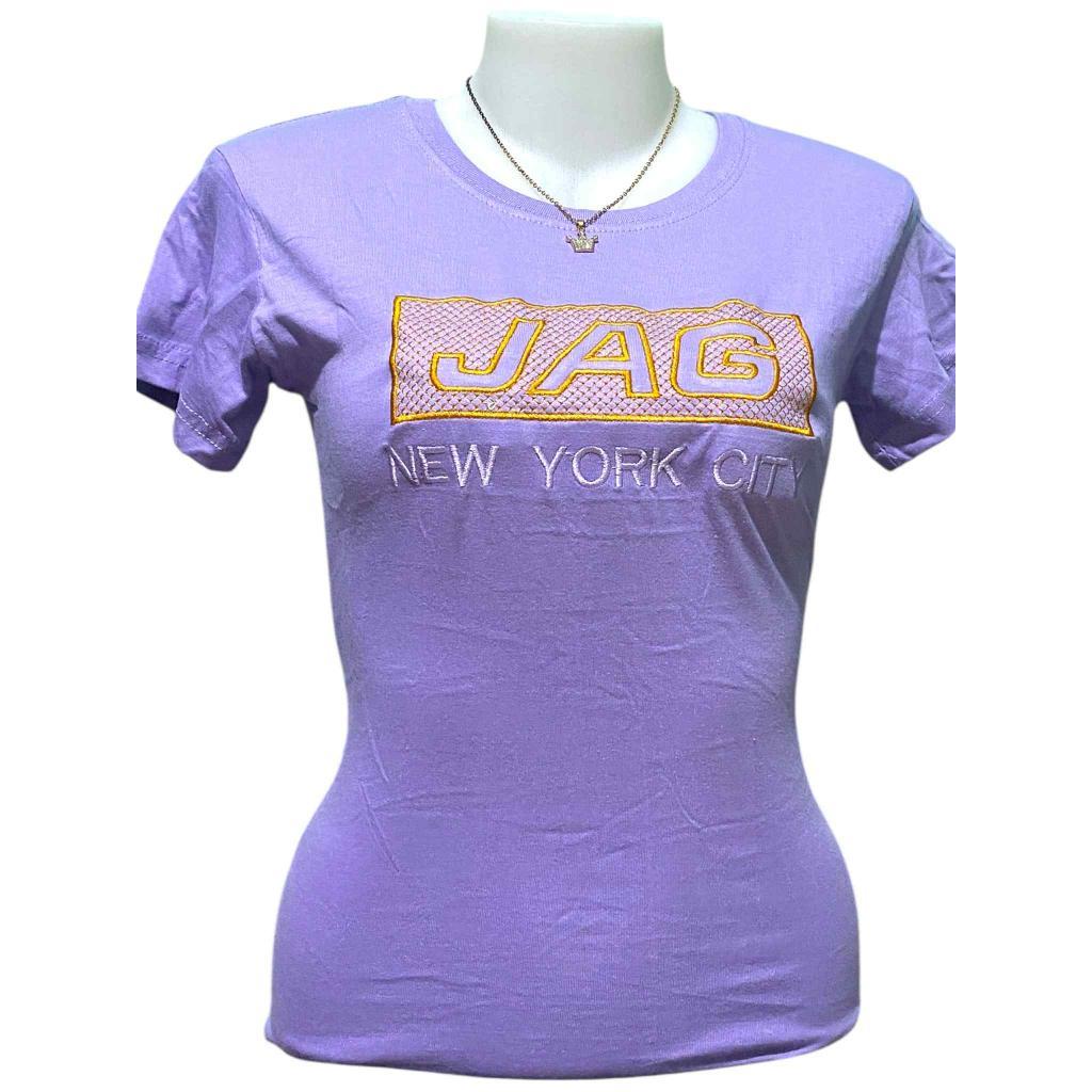 J.A. Women's Embroidered Overrun T-Shirt in Fabric Fit Style Top ...