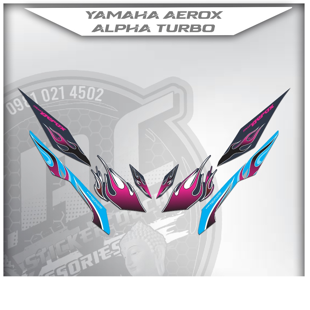 Yamaha Aerox Alpha Turbo Fire Decals 2025 | Shopee Philippines